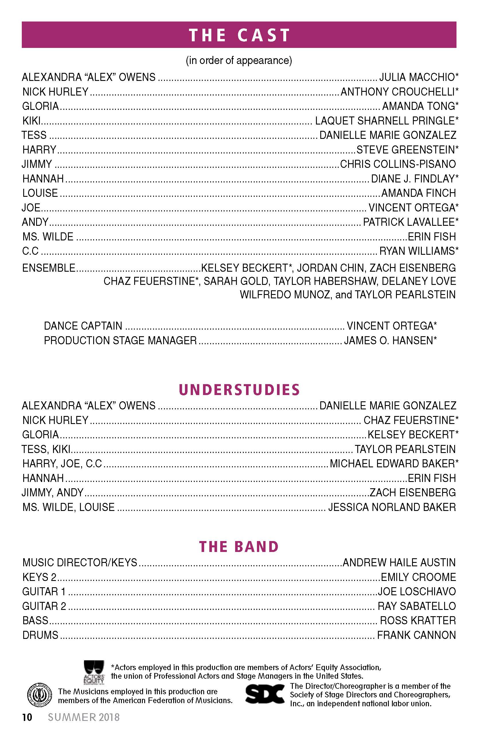 Flashdance Playbill